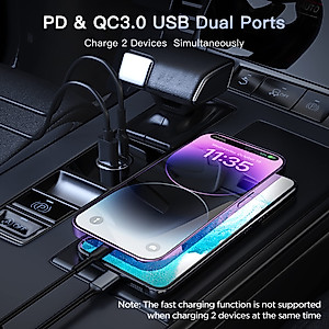 USB C Car Charger, PD 45W & QC 45W Fast Charging Cigarette Lighter USB Charger Adapter [Super Small, Flush Fit, Metal] Compatible with iPhone 14 13 12 Samsung Galaxy S22 21 20 Pixel