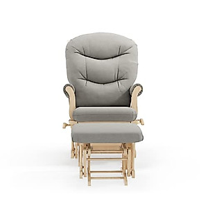 Dutailier Adele 3192 Glider Multiposition-Lock Recline with Ottoman (Natural/Light Grey)