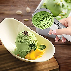 Ice Cream Scoop Stainless Steel Ice Cream Scooper Metal Ice Cream Scoops with Trigger, Perfect for Frozen Yogurt, Gelatos, Sundaes (Medium Silver) (silver style 1) (Silver)