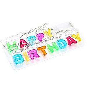 9.84ft LED String Lights Happy Birthday Decorative String Light, Battery Powered Happy Birthday Letter String Lights for Home Garden Party Wedding Birthday Indoor Outdoor Decoration