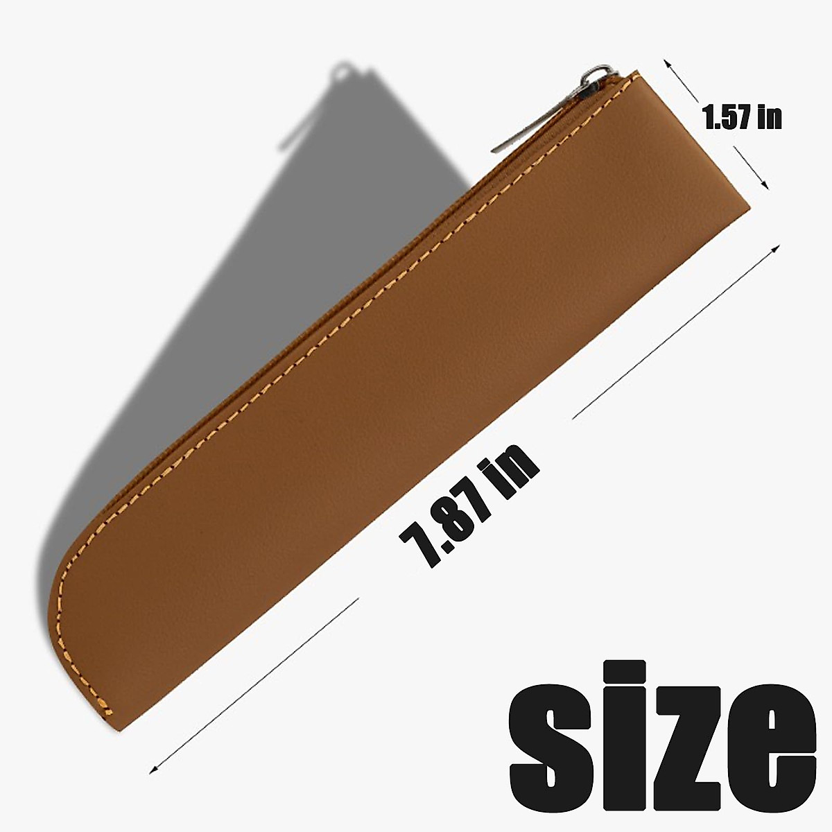 MetaProDAO Pencil Bag Pen Case Cosmetic Makeup Bag Pen Pencil Stationery Pouch Bag Case/PU Leather Small Pencil Pouch Students Stationery Pouch Zipper Bag for Pens, Pencils, Markers (grey)