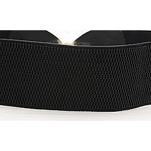 X&F Women's Elegant PU Bowknot Stretch Wide Belt Dress Decorative Waistbelts Black