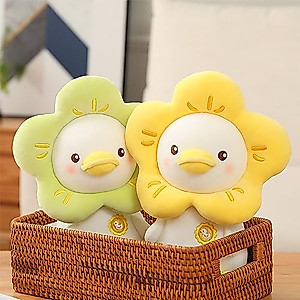 Seyomi Plush Duck Stuffed Animals Soft Cute Plushies Duck Plush Toy for Kids Flower Stuff Duck, Pink, 9.8 Inches