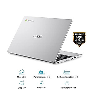 ASUS Chromebook CX1, 11.6" HD NanoEdge Display, Intel Celeron N4020 Processor, 64GB eMMC, 4GB RAM,Military Grade Standard  Chrome OS, Transparent Silver, CX1101CMA-DB44