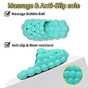 scecocrs Kids Bubble Slides Golf Ball Shoes Blue, Boys Girls Funny Lychee Massage Bubble Slippers, Non-Slip Thick Sole House Slippers Shower Sandals