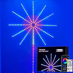 Smart Firework LED Lights Indoor, Music Sync LED Lights for Bedroom, App and Remote Control, Dream Color Changing Party Lights with 12pcs LED Strip Lights for Room, Festival Decor