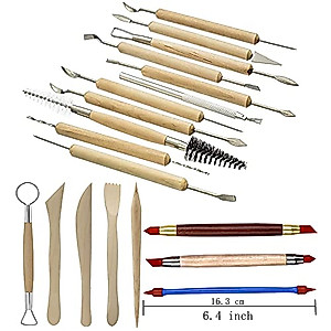 Augernis Pottery Sculpting Tools 32PCS Ceramic Clay Carving Tools Set for Beginners Expert Art Crafts Kid's After School Pottery Classes Club Children Students