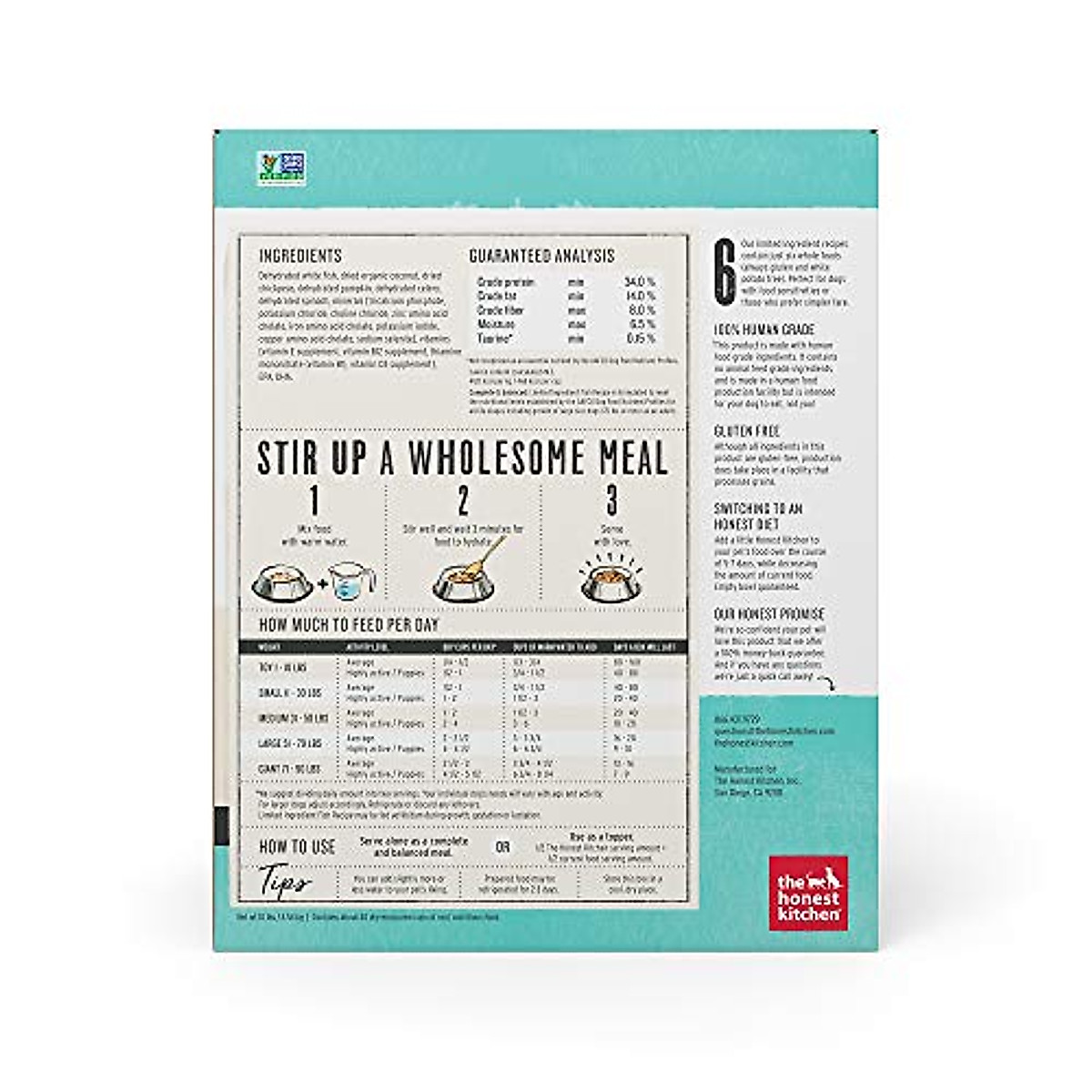 The Honest Kitchen Dehydrated Limited Ingredient Dog Food – Complete Meal or Dog Food Topper – Fish 10 lb (makes 40 lbs)