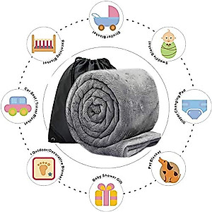 NICE COM SUPPLY Travel Blanket, 40X60, Portable, Warm, Cozy, Throw, for Car, Airplane, Chair, Small, Fleece, Full Body Cover, Grey