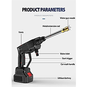 RYPPLE Cordless Pressure Washer,20000mAh Electric Car Washer,Power Cleaner, 500W Wireless High Pressure Cleaner, Foam Rechargeable Auto Spray Garden Washing Tool, with Accessories Kit and A Charger I