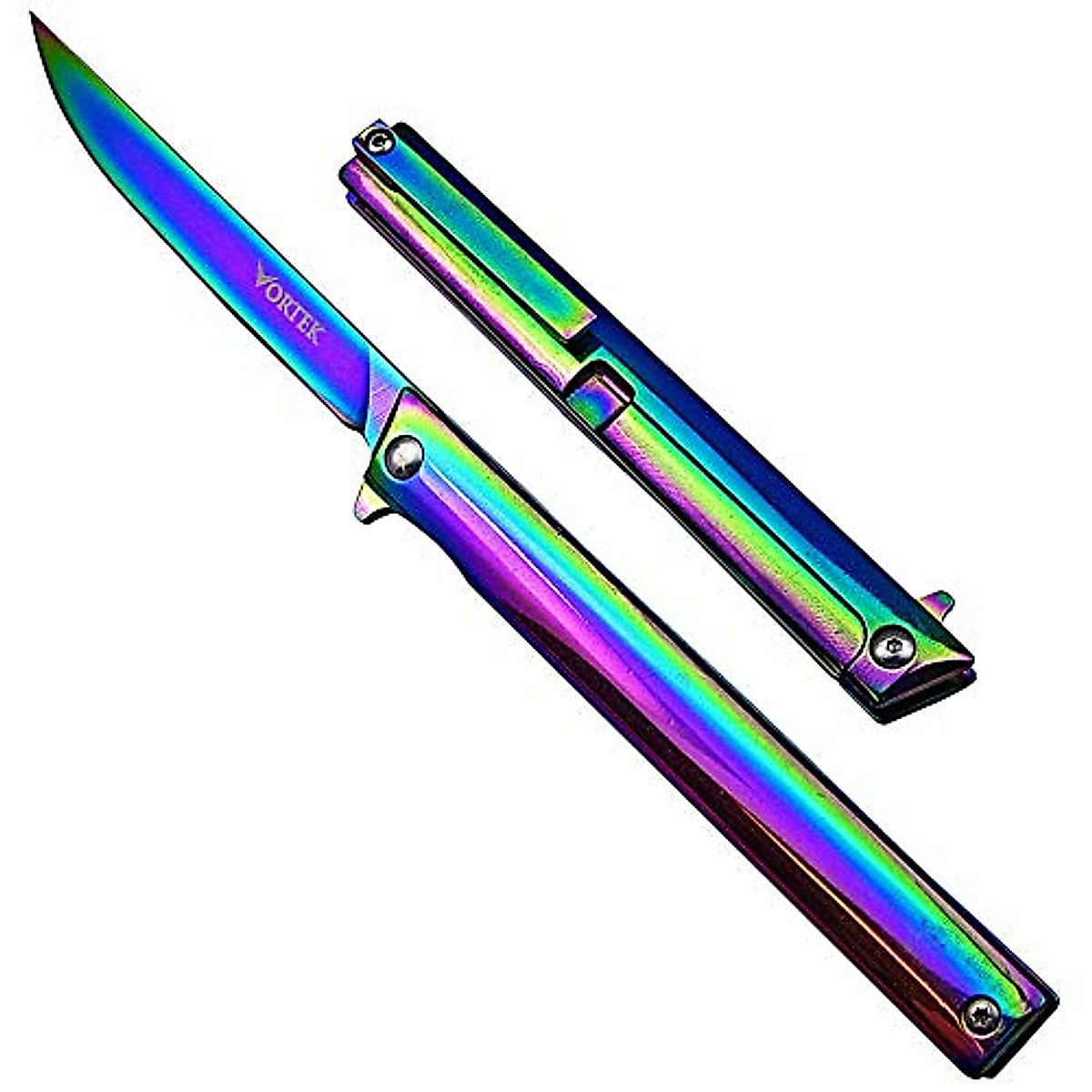 VORTEK Cavalier Gentleman's Folding Pocket Knife, Frame lock, 8Cr13MOV Blade, Ball Bearing Pivot, Everyday Carry