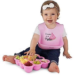 Kiddo Feedo Silicone Baby Bibs, Soft, Adjustable, Waterproof and Non Messy, Designed in Sweden, Pink