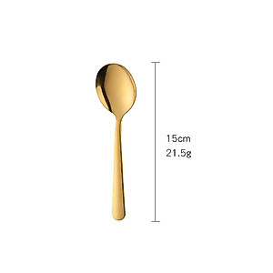 Bouillon Round Spoon 12 Pieces Stainless Steel Soup Spoons, BUY&USE 5.9-Inch Gold Color Dinenrware