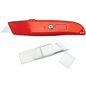 Performance Tool 1110 Die-Cast Metal Body with In Handle Blade Storage and Push Button Retractable Blade - Perfect for Cutting, Trimming, and More