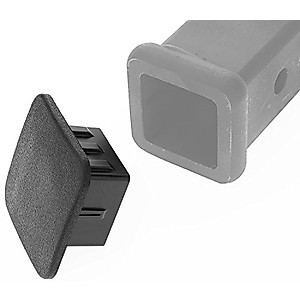 LFPartS 2" Rubber Trailer Hitch Cover Tube Plug Insert Fits 2" Receivers (Plain Black)
