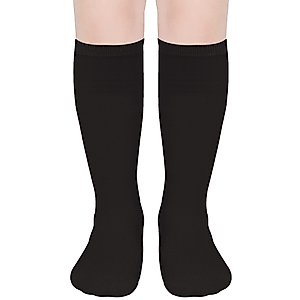 UTTPLL Knee High Socks Toddlers Baby Uniform Long Stockings Unisex Girl Boy Kids Cotton Casual Dress Tube Cute Sock Tights Black 12-36 Months