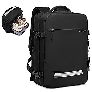 Lyweem Travel Laptop Backpack for Women 17.3 Inch Large College Carry On Casual Backpack Flight Approved Cute Aesthetics Daypack for Teen Girl with USB charging Port, Wet Pocket and Shoes Compartment