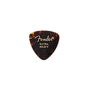 Fender Classic Celluloid Guitar Picks 346 Shape, Tortoise Shell, Extra Heavy, 72-Pack
