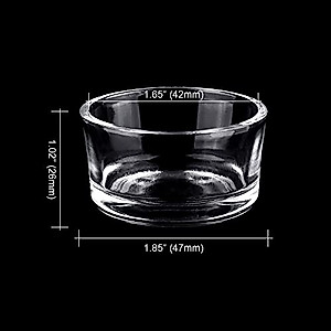 WEAVERBIRD 6Pcs Glass Reptile Feeder Food Bowl,Food Basin Tray Container Water Dish Cup, Reptile Terrarium Water Bowl,Round Water Dish Cup for Small Pet Lizard Turtle Spider Scorpion Frog Cricket