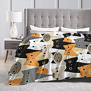 Cat Blanket Warming Gifts Super Soft Throw Blanket Flannel Cozy for Loved One Home Decor for All Season 50"X40"