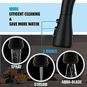 Matte Black Kitchen Faucet Head Replacement, Only for G1/2 (13/16") Connector, Not Universal, Pull Out Sink Sprayer Replacement Nozzle