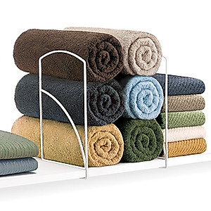 Lynk® Tall White Shelf Dividers - Linen Closet Organizers and Storage - Linen Storage - Closet Organization - Towel Organizer for Closet (Set of 2)