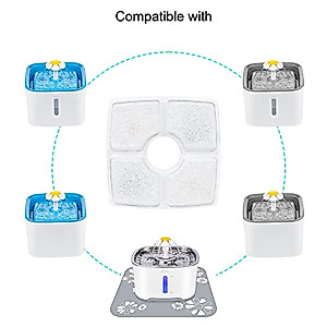 Wonder Creature Cat Water Fountain Filter, Square Cat Fountain Replacement Filters, 8 Carbon Filters Pack