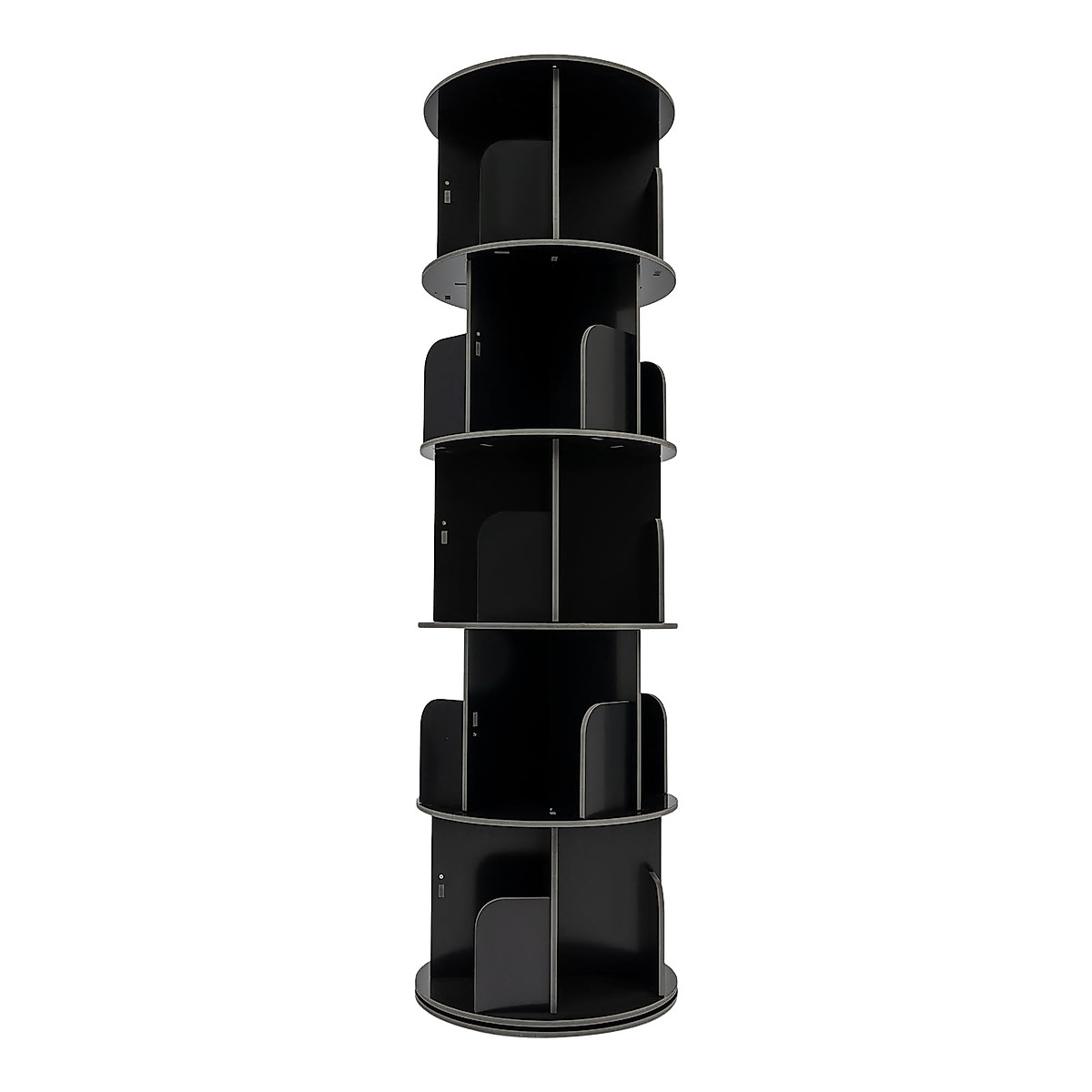 Rotating Bookshelf, 5-Layer Corner Bookcase Spinning Bookshelf, Floor-mounted Black Bookcase Book Storage Rack, 360° Display Rotating Bookrack Tower For Study Room, Living Room, Bookstore (5 Tier)