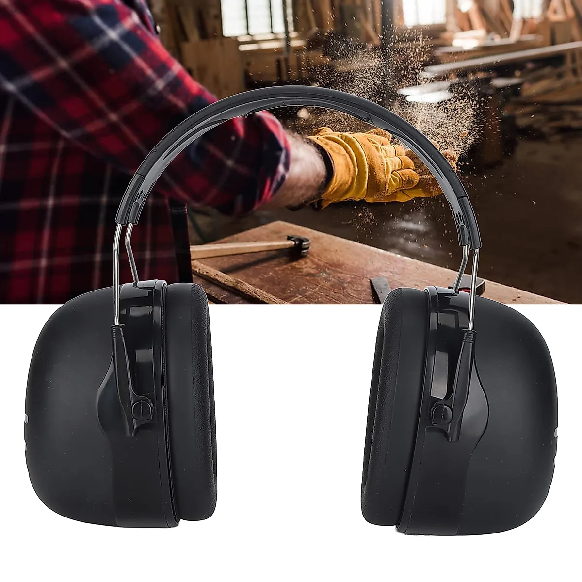 Cyrank Noise Reduction Ear Muffs, 37db Hearing Protection Headphones Headset Noise Cancelling Ear Defenders for Construction Work Shooting Range Hunting