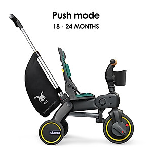 Doona Liki Trike S5, Racing Green - 5-in-1 Compact, Foldable Tricycle - Suitable for Toddlers 10 to 36 Months