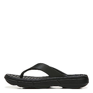 Ryka Womens Rest Ez Recovery Sandal Flip-Flop, Black, 8 US