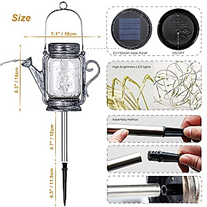 2 Pack Small Outdoor Solar Hanging Lanterns Led Solar Lantern Waterproof for Balcony Garden Courtyard Walkway Patio Decoration (Warm White)