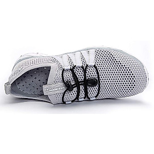 SUOKENI Men's Quick Drying Slip On Water Shoes for Beach or Water Sports LightGray,Size:US 13/EU 47