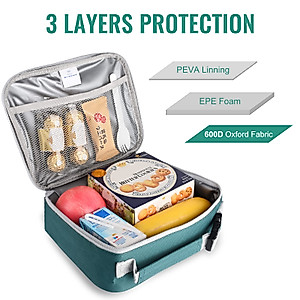 2 Insulated Lunch Bags (Black & Green)