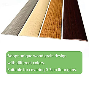 Self-Adhesive Floor Transition Strip - Cover Threshold Repair Gap Vinyl Flooring Transitions Laminate Flat Divider Minimalism Oak Wood Grain Design 6.6FT (4cm, Gray)