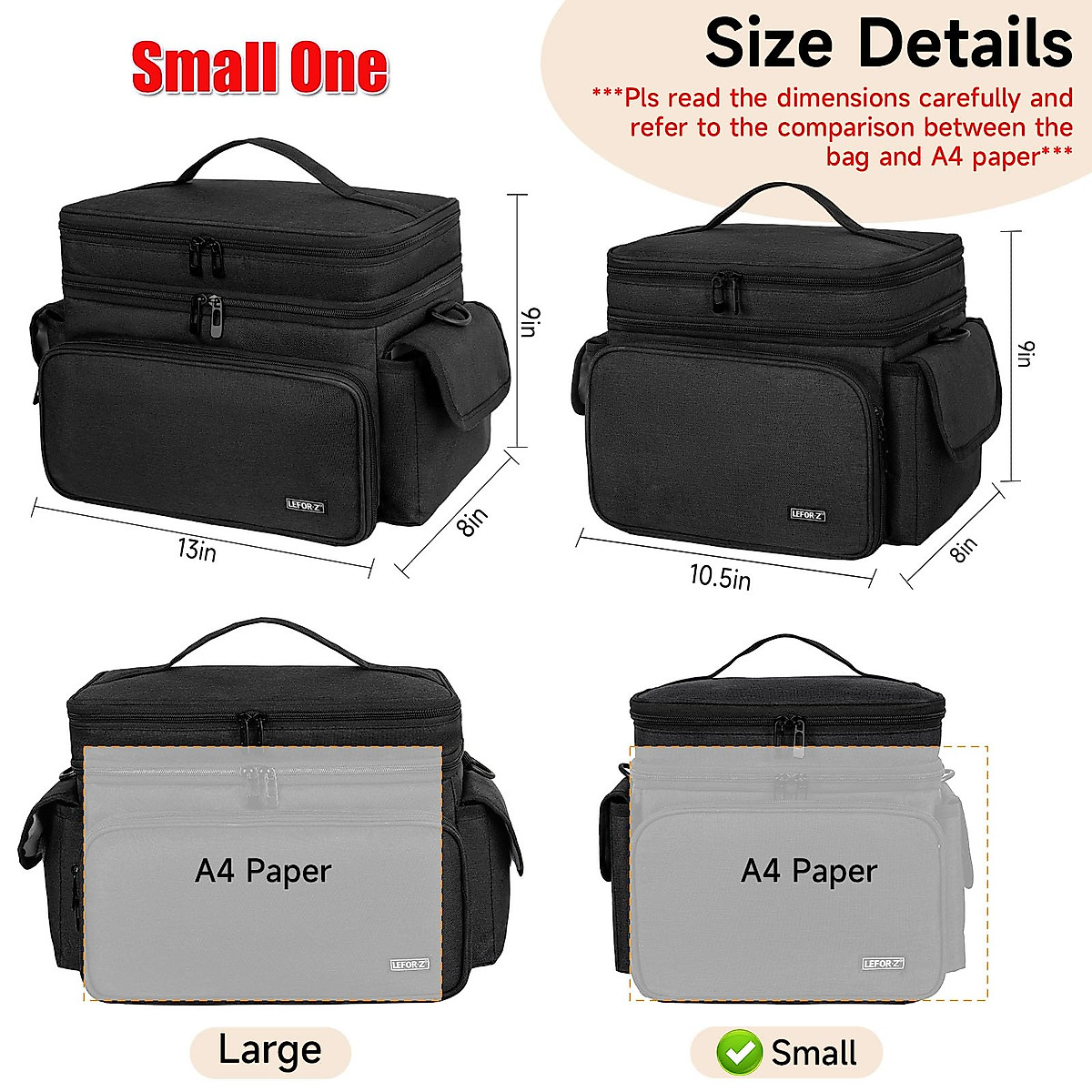 LEFOR·Z Sewing Supplies Organizer,Double-Layer Sewing Accessories Storage Bag,Protable Travel Sewing Box Sewing Basket for Sewing Tools,Black(Bag Only)