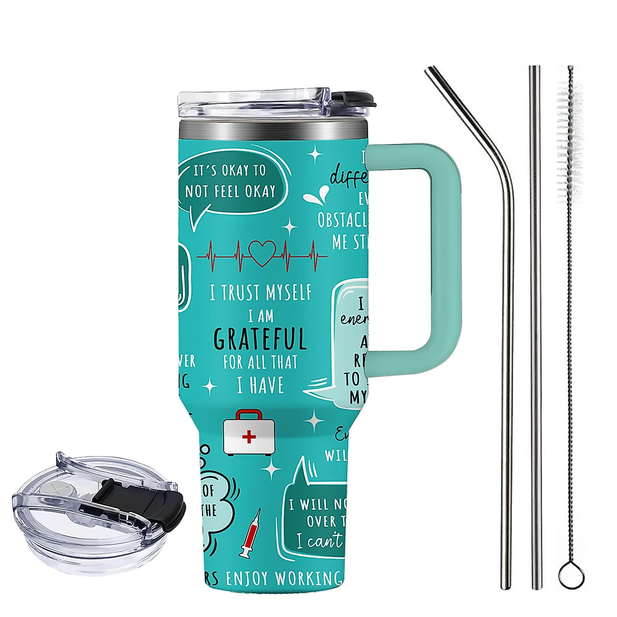 Nurse Gifts for Women Men, 40oz Nursing Tumbler with Nurse Daily Affirmations, Nurses Appreciation Gift, LPN RN Gift for Nurses Practitioner, Nursing Gifts for Birthday School Graduate Christmas