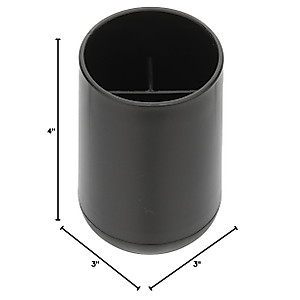 iDesign Toothbrush Holder for Normal Toothbrushes, Spin Brushes, and Toothpaste, The Cade Collection - 3" x 3" x 4. 5", Matte Black