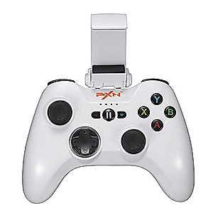 PXN Mfi Game Controller for Iphone Speedy(6603) IOS Gaming Controllers for Call of Duty Gamepad with Phone Clip for Apple TV, Ipad, IPhone (White)