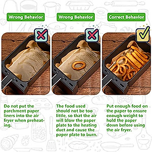 (125PCS) Air Fryer Liners, Air Fryer Disposable Paper Liner for Ninja Dual Air Fryer, Ninja Air fryer accessories,air fryer liners rectangle 8.6''*5.5'', Air fryer Parchment Paper For Ninja