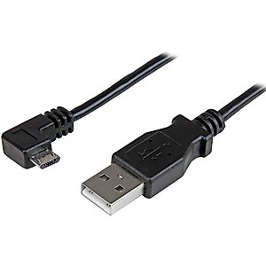 StarTech.com Right Angle Micro USB Cable – 1 ft / 0.5m – 90 degree – USB Cord – USB Charger Cable – USB to Micro USB Cable (USBAUB50CMRA)