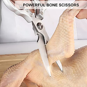 NileHome Kitchen Scissors, Scissors All Purpose, Scissors Heavy Duty for Kitchen Food Scissors, Non-Slip Stainless Steel Sharp Meat Scissors for Kitchen Sheers Cooking Scissors