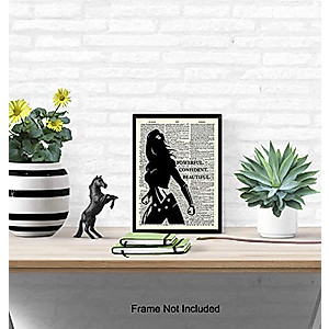 Powerful Confident Beautiful Woman Dictionary Art, Home Decor - Inspirational Wall Art Print, Poster - Gift for Superheroes, Comic Book Fan, Women - 8x10 Unframed Motivational Girls Room Decoration
