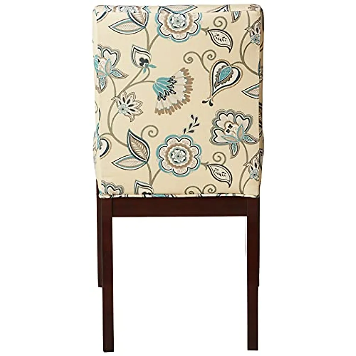 OSP Home Furnishings Dakota Upholstered Parsons Chair with Espresso Finish Wood Legs, Avignon Sky