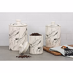 10 Strawberry Street Marble Kitchen Canister Set, 3 Piece