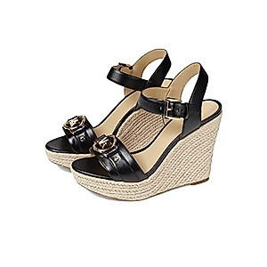 Michael Kors Rory Wedge Espadrille Black 9 M