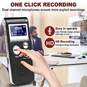 Digital Voice Recorder Voice Activated Recorder with Playback Audio Recording Device for Lectures Meetings Dictaphone Recorder with Password/USB