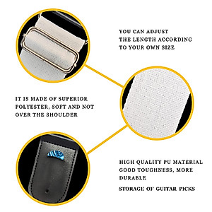 GLENLCWE Blue Burning Fire Guitar Strap for Acoustic/Electric/Bass Guitar,Fashion Guitar Strap for Women Men Kids