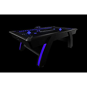 Atomic 90” Indiglo LED Light UP Arcade Air Powered Hockey Table - Includes Light Up Pucks and Pushers, Grey