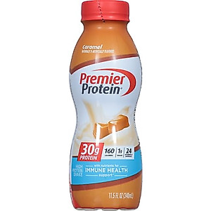 Premier Protein Shake, Caramel, 30g Protein, 1g Sugar, 24 Vitamins & Minerals, Nutrients to Support Immune Health, 11.5 fl oz